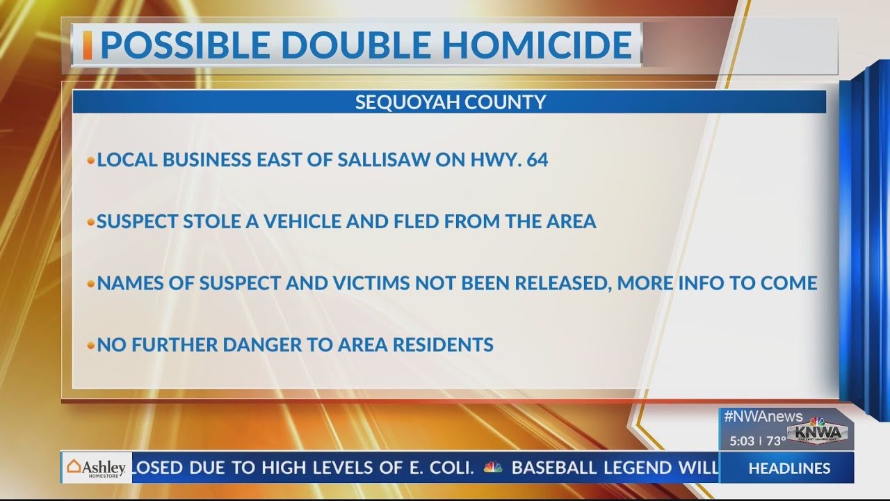 Double homicide at Sallisaw business, suspect at large - YouTube