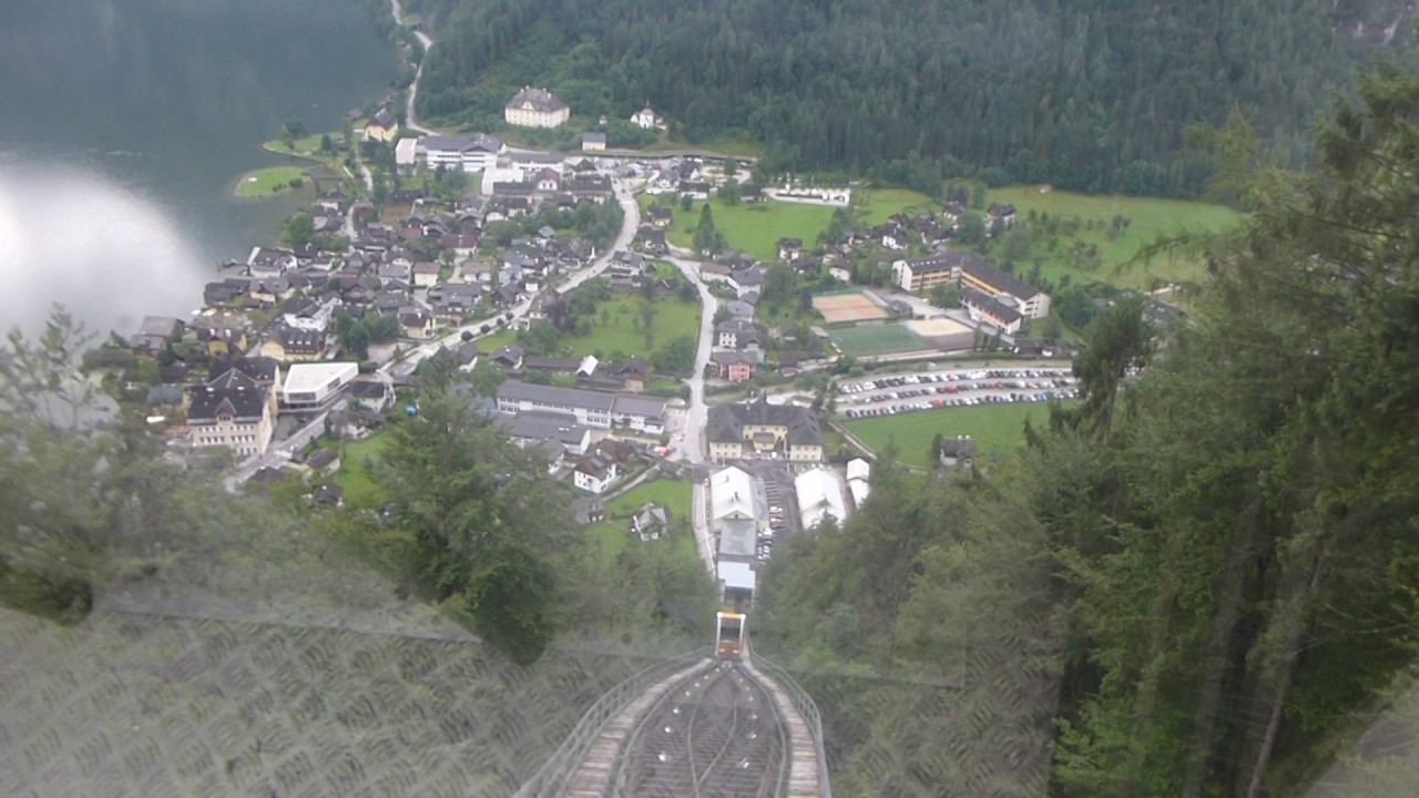 The funicular railway at the salt mine in Hallstatt - YouTube