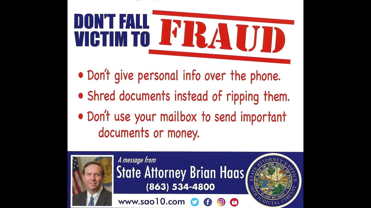 State Attorney Brian Haas "Don't Fall Victim to FRAUD" - YouTube