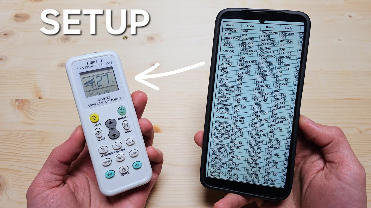 Code List for Setting Universal AC Remote K-1028E , Chunghop 1000 in 1 ...