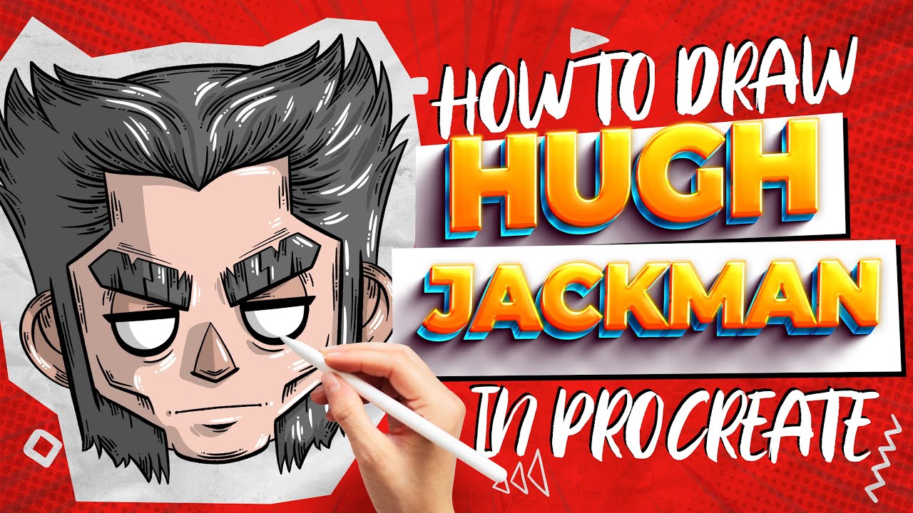 How To Draw Wolverine With Hugh Jackman - Step By Step Drawing Tutorial ...