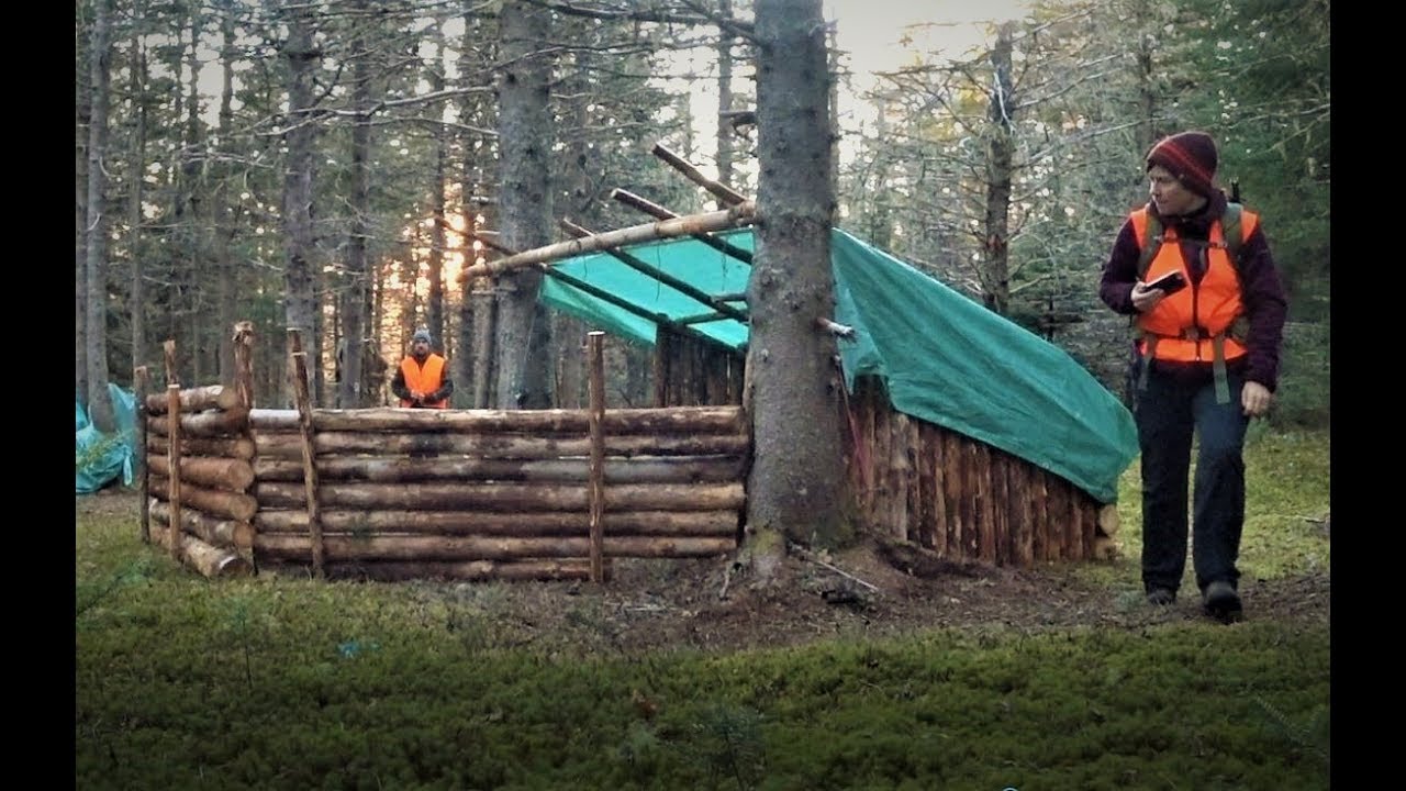 Building a Bushcraft Shelter - After the Wind Storm - Episode 4 - YouTube