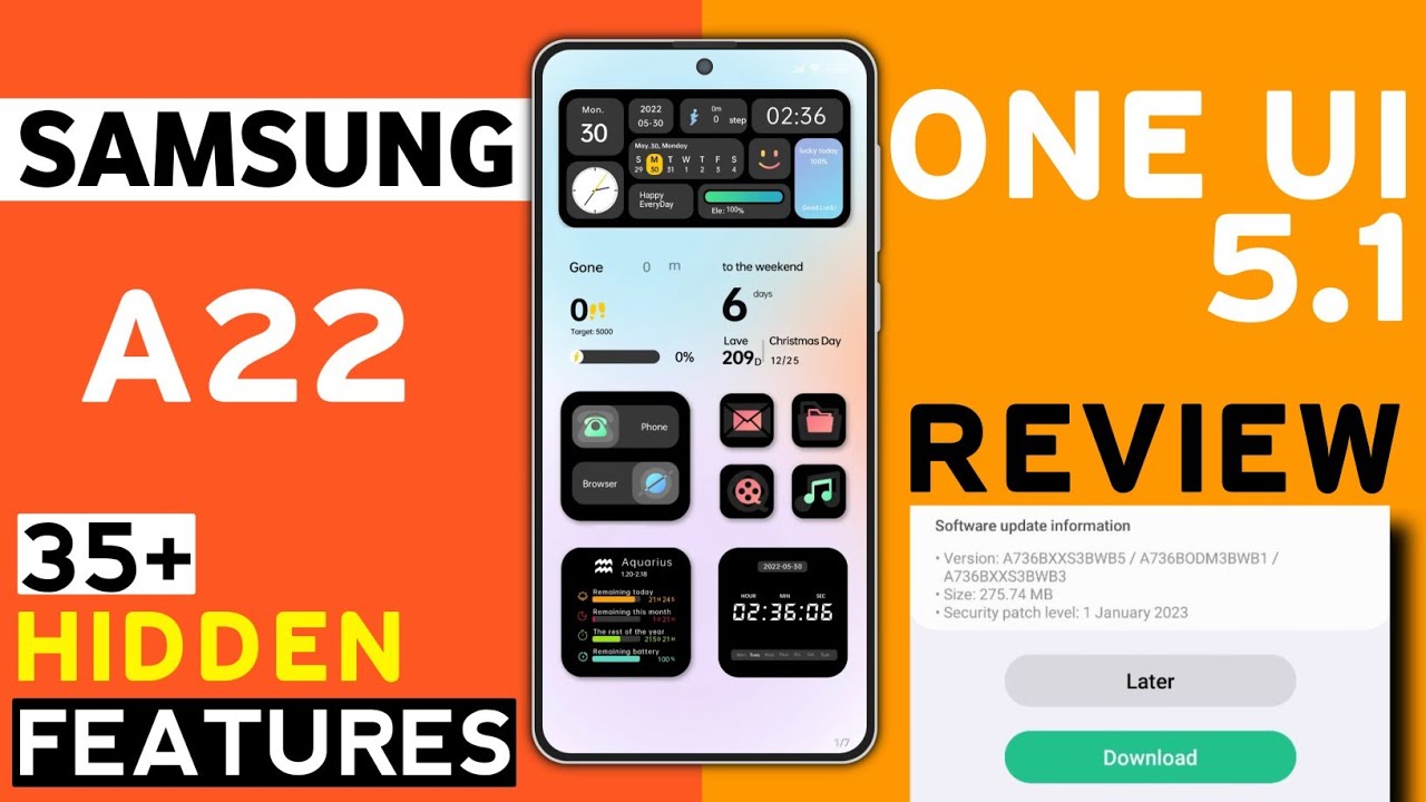 Samsung A22 : OneUI 5.1 Features Review| 35+ Hidden Features| Galaxy ...