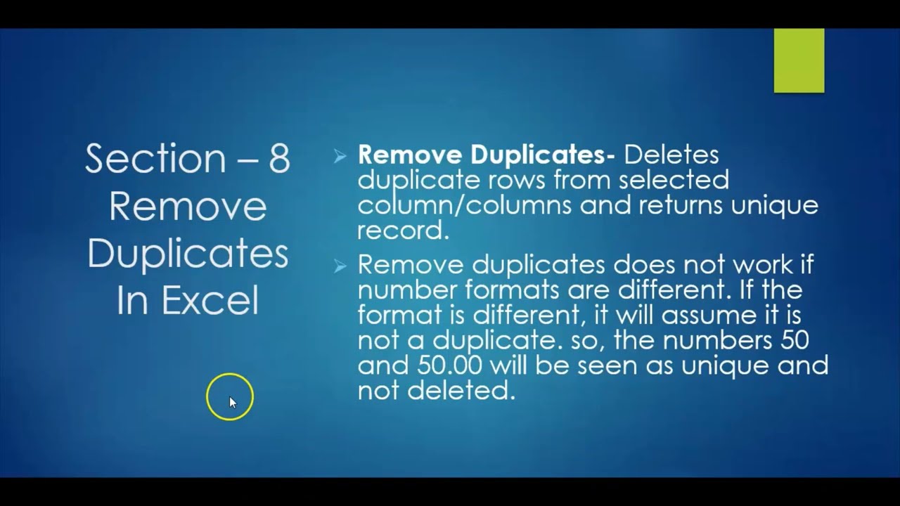 Basic Excel Remove Duplicates YouTube Basic Excel Remove Duplicates YouTube