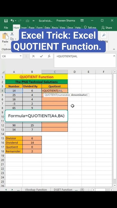 Excel Trick: Excel QUOTIENT Function.!! - YouTube