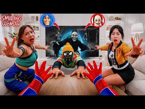 7 SPIDERMAN Vs SMILING WOMAN REAL LIFE ESCAPE 404.0 | Horror Parkour KPOP GIRL in an Abandoned House