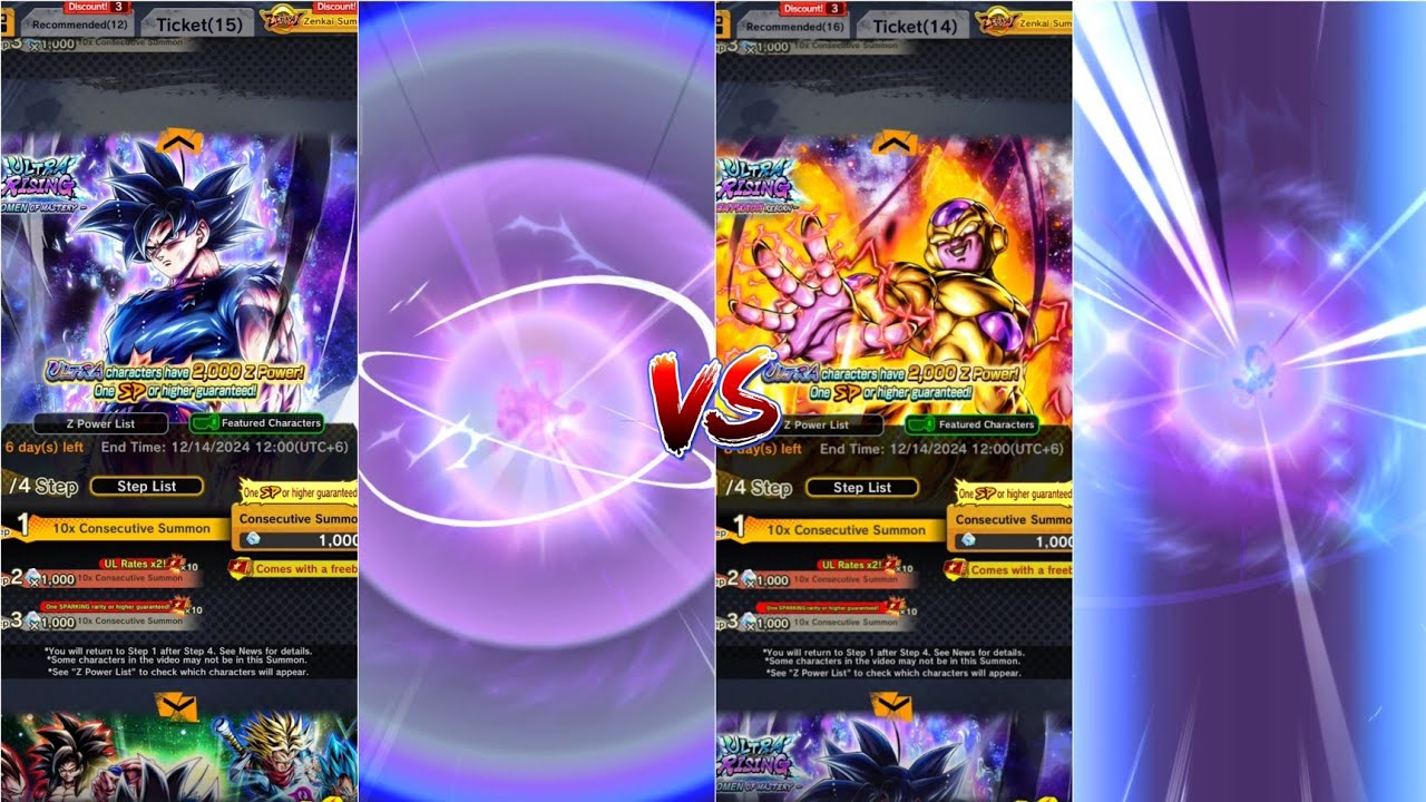 Ultra Ui Goku Banner Summon Vs Ultra Golden Frieza Summon | Dragon Ball ...