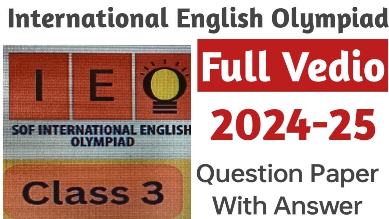 Class 3 English Sof Olympiad Question Paper 2024-25| English Question ...