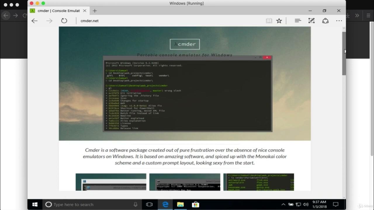 2. Setting up Your Machine | 4 Windows Only Install cmder - YouTube