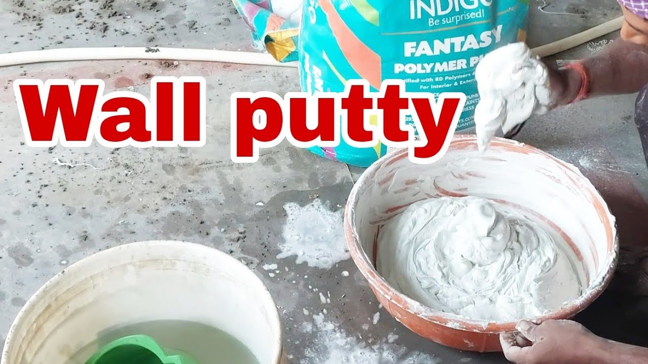 How to mix wall putty powder with water l How to make wall putty - YouTube