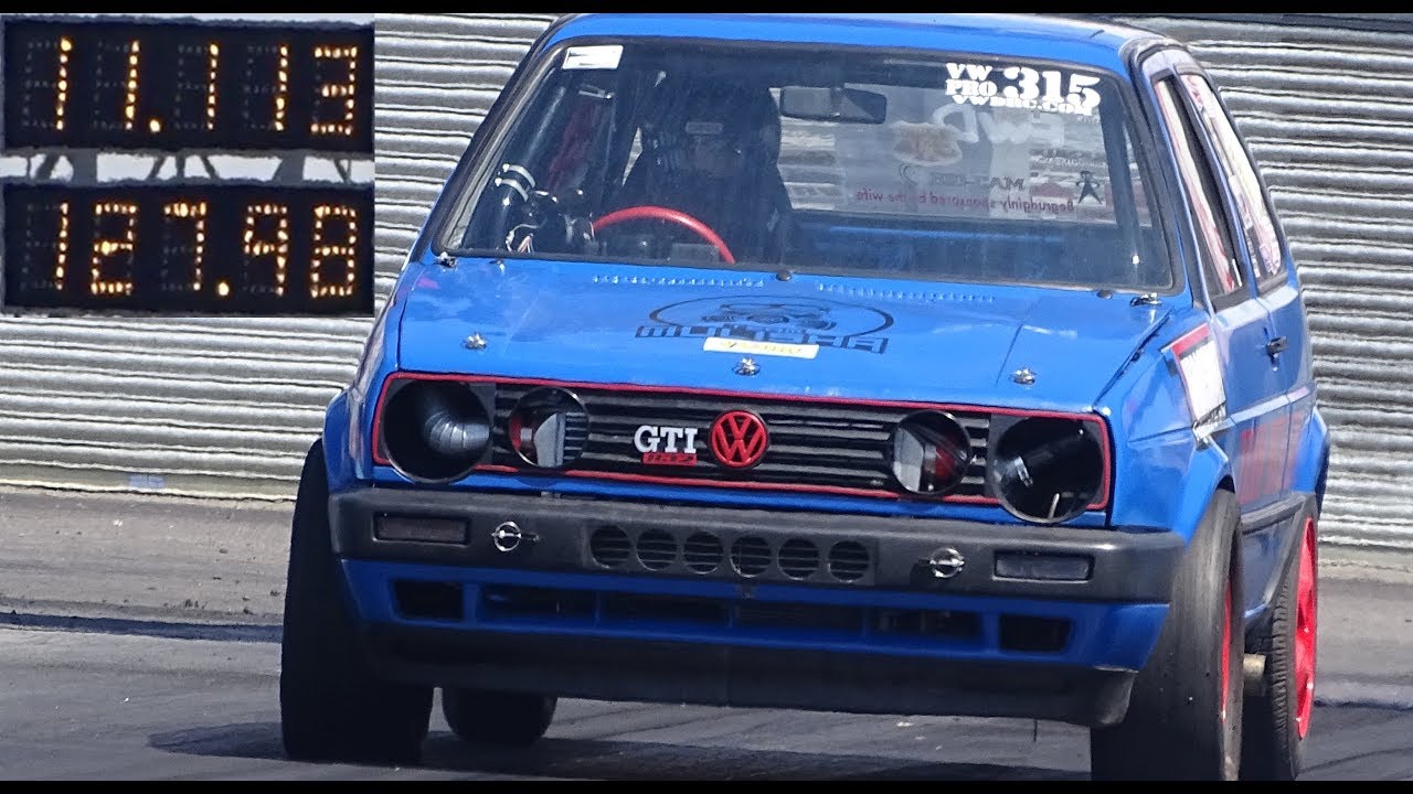 572bhp Mk2 VW Golf R32 1/4 Mile 11.11 @ 127mph - YouTube