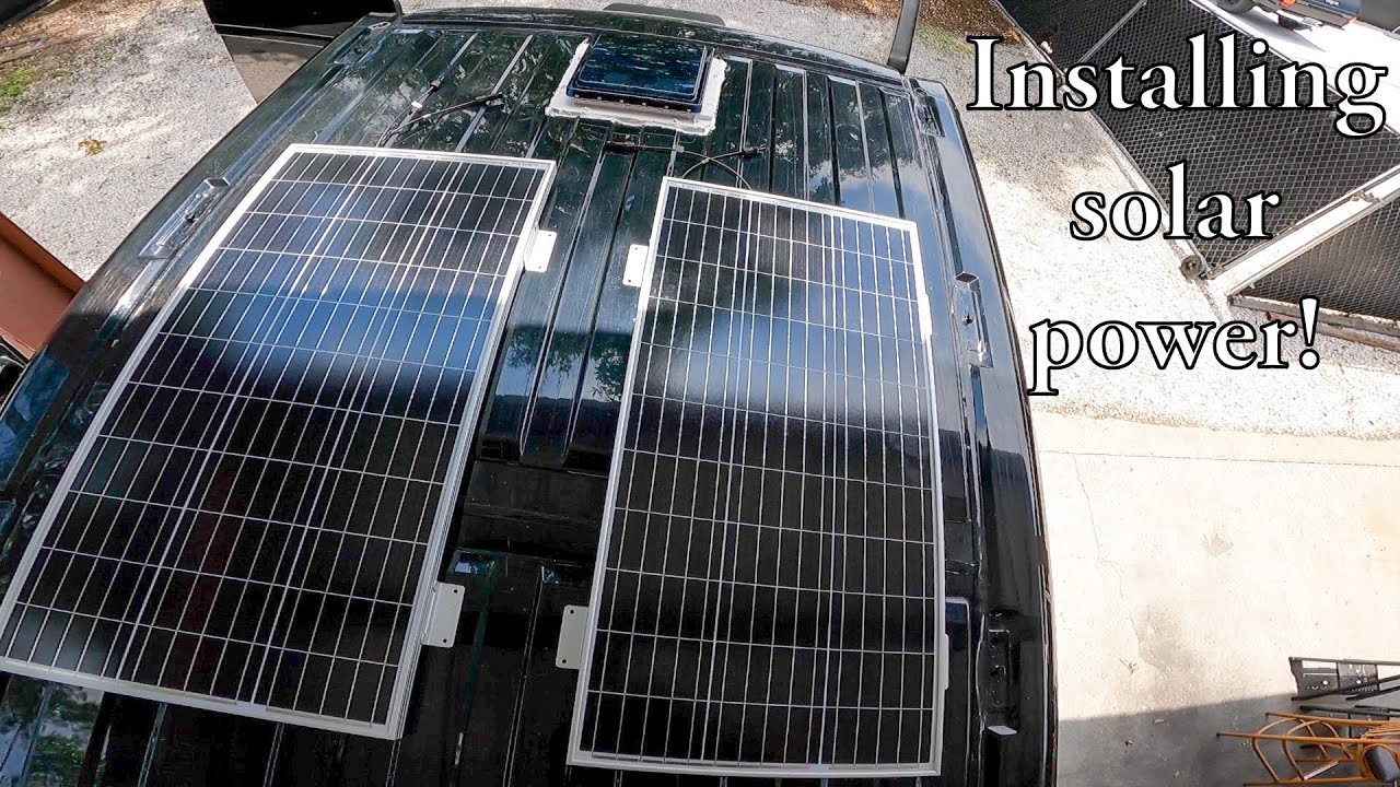 Installing SOLAR PANELS in the van - YouTube