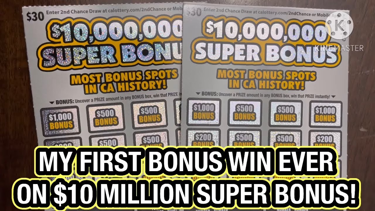 MY FIRST BONUS WIN EVER ON $10 MILLION SUPER BONUS! CA Scratchers - YouTube