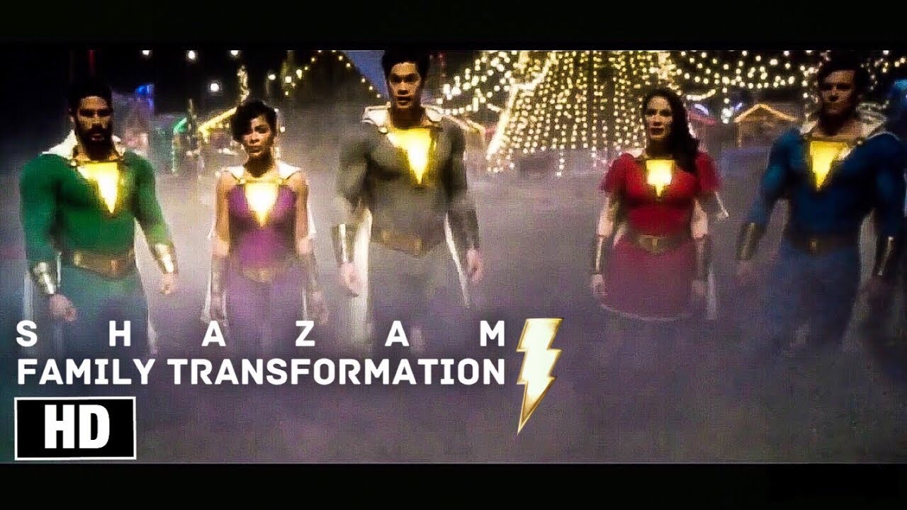 SHAZAM! - Family Transformation Clip (HD) - YouTube