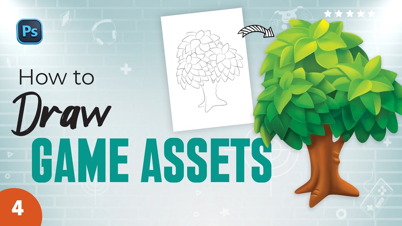 How to DRAW GAME ASSET | Step by Step | Part 4 | Drawing in Photoshop ...