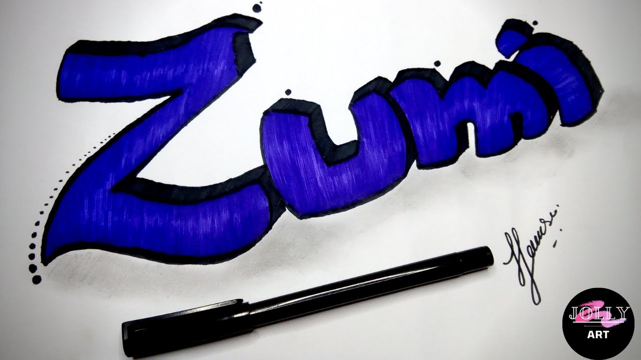 3D name Zumi || Write amazing 3D name Zumi in an easy way... - YouTube