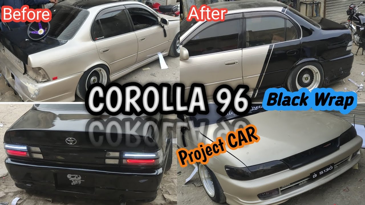 Corolla 96 wrap half back side shine black - YouTube