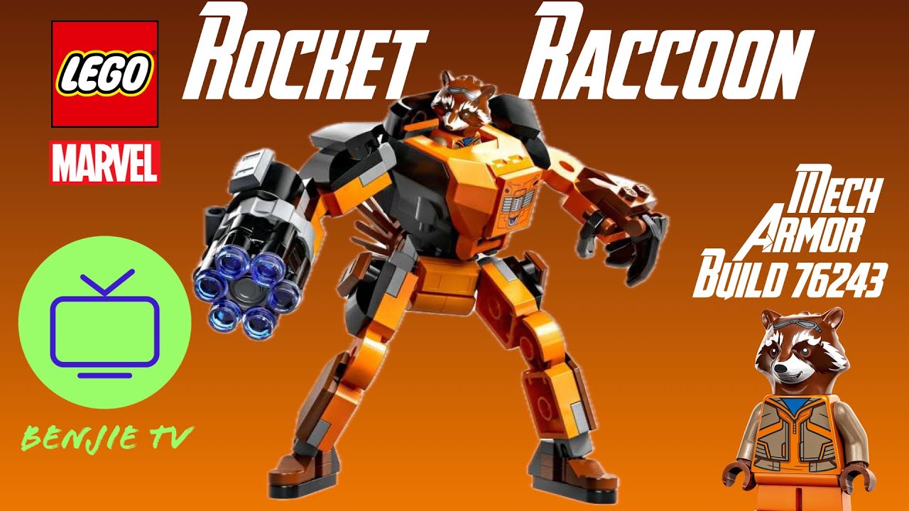 LEGO Marvel 76243 Rocket Mech Armor - LEGO Speed Build - YouTube
