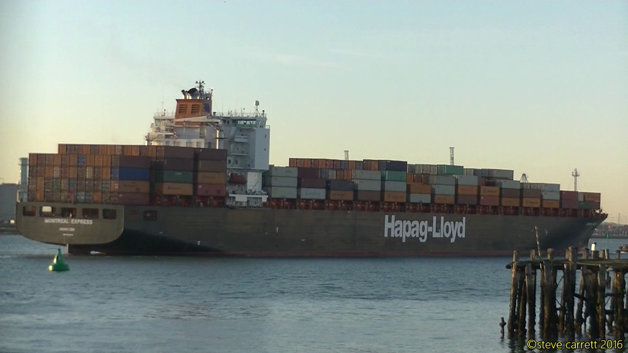 Montreal Express Container Ship passing Town Quay for SCT1 28/11/16 ...