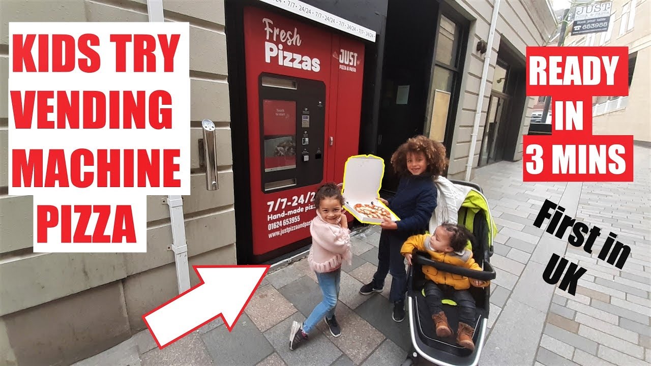 Trying Fresh Pizza from Vending Machine in 3 Minutes! 1st Pizza Vending ...
