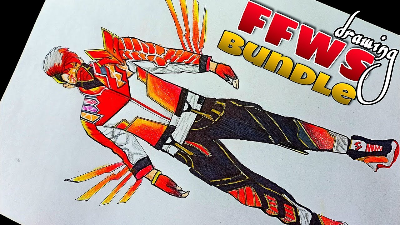 FREE FIRE DRAWING | FFWS BUNDLE DRAWING | RED BUNDLE DRAWING | DRAWING ...