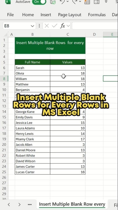 Don't insert Multiple blanks rows for every row like this‼️ #excel #shorts @KTAnalytics - YouTube