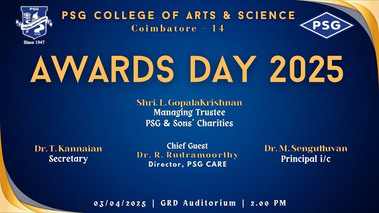 PSGCAS AWARDS DAY 2025 - YouTube