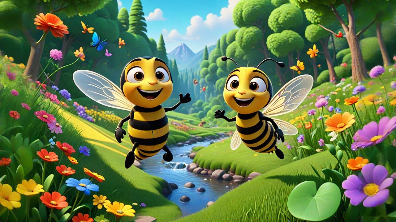 Five Little Bees Buzz Around | Counting & Nature Song for Kids ...