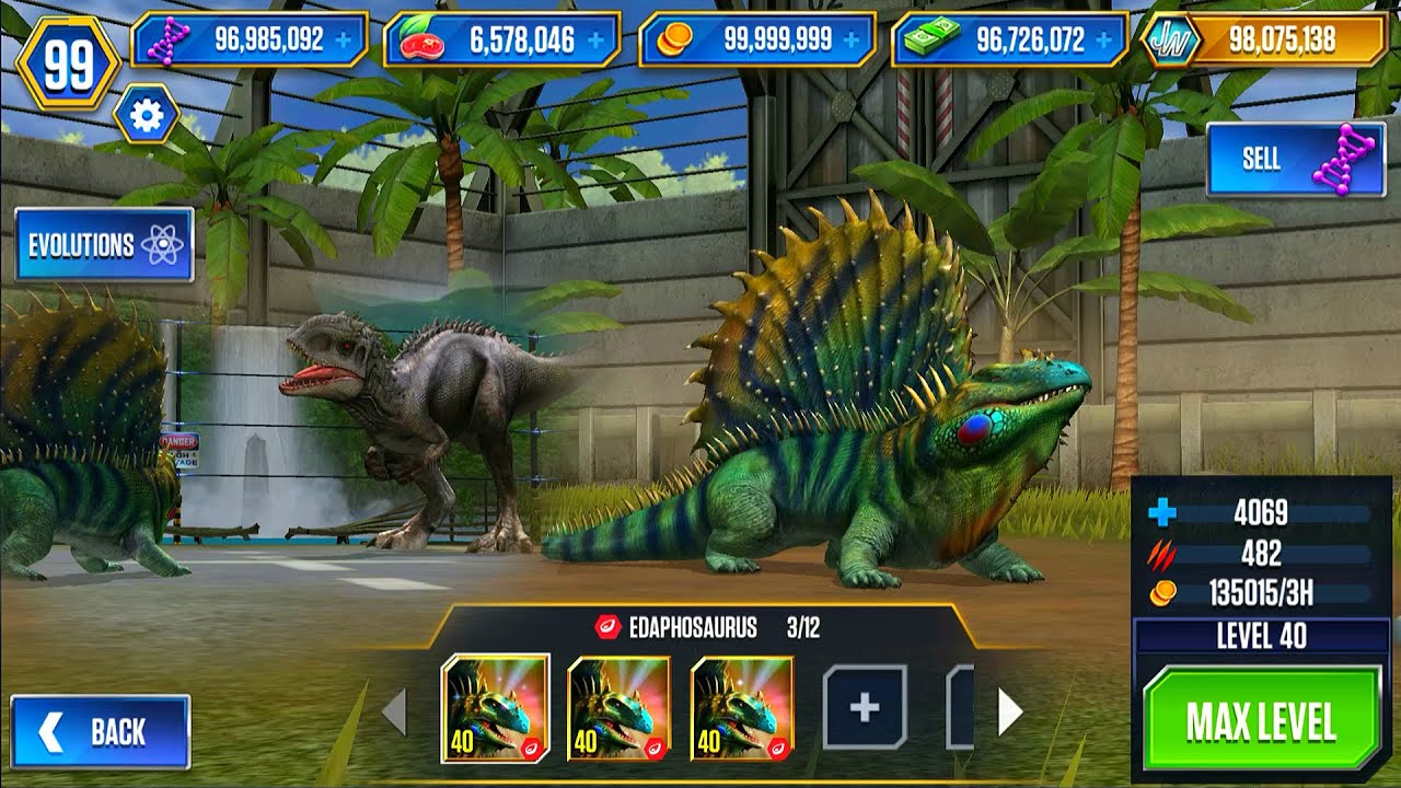 NEW UPGRADE EDAPHOSAURUS MAX X3 LEVEL 40 (JURASSIC WORLD). - YouTube