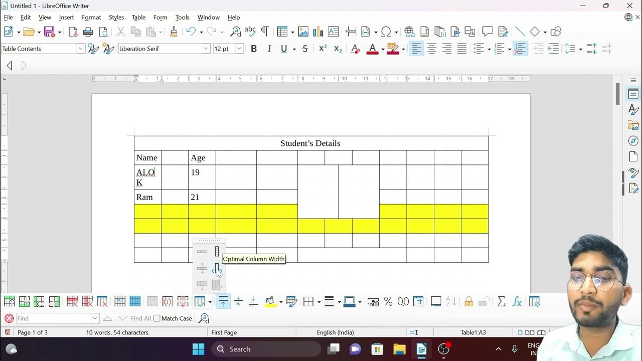 How To Create And Format Tables In Libreoffice Writer Youtube