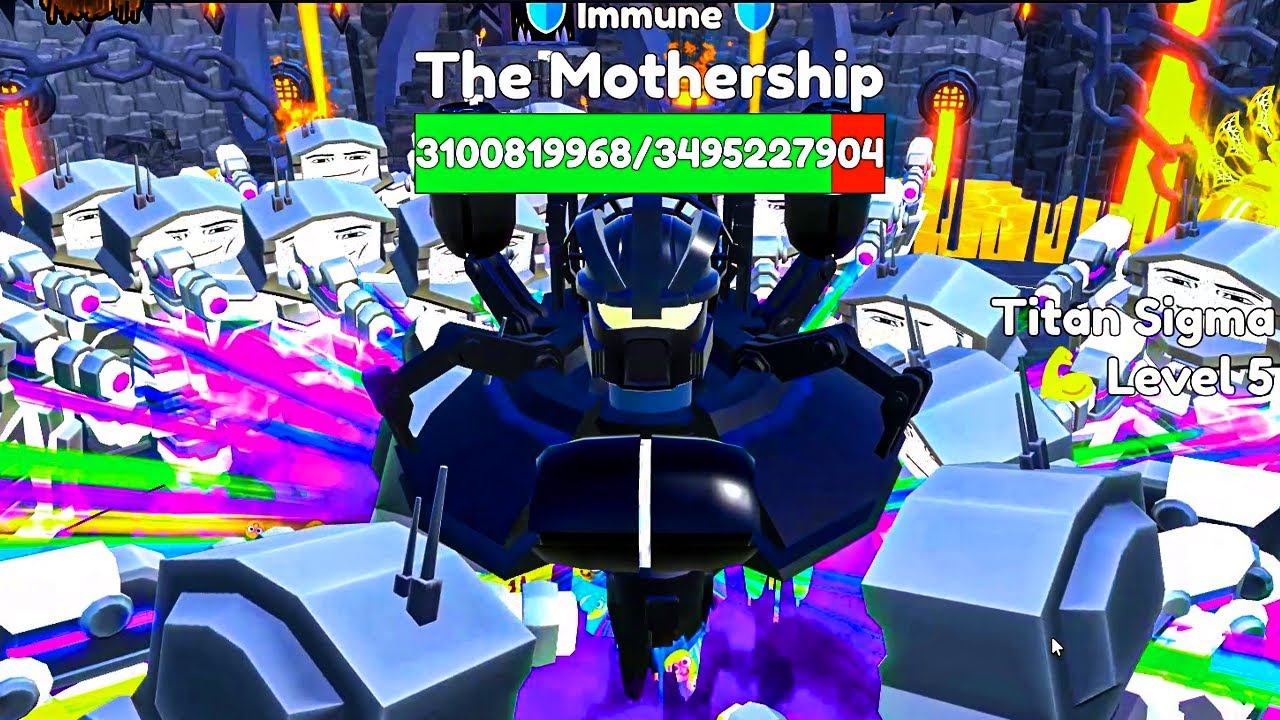 TEAM TITAN SIGMA MAN VS THE MOTHERSHIP BOSS TOILET IN TOILET TOWER ...