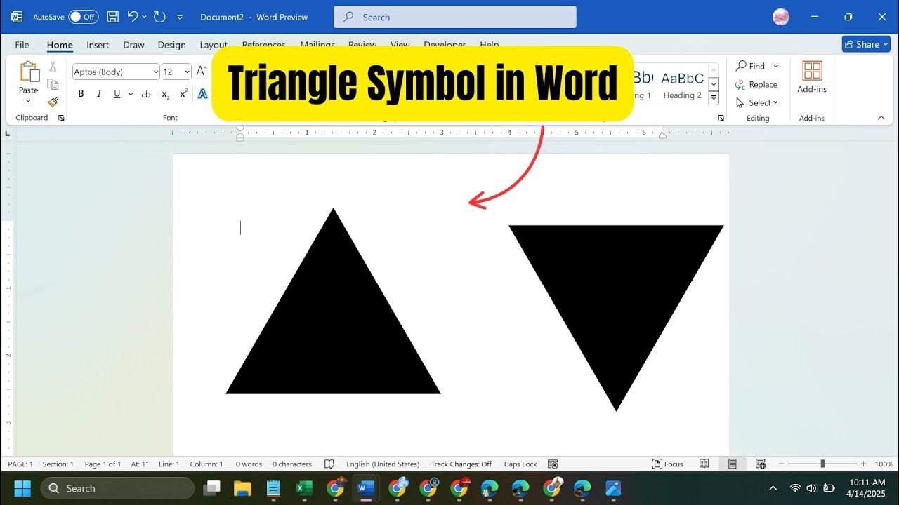 Easy Ways to Insert or Type a Triangle Symbol in Word - YouTube