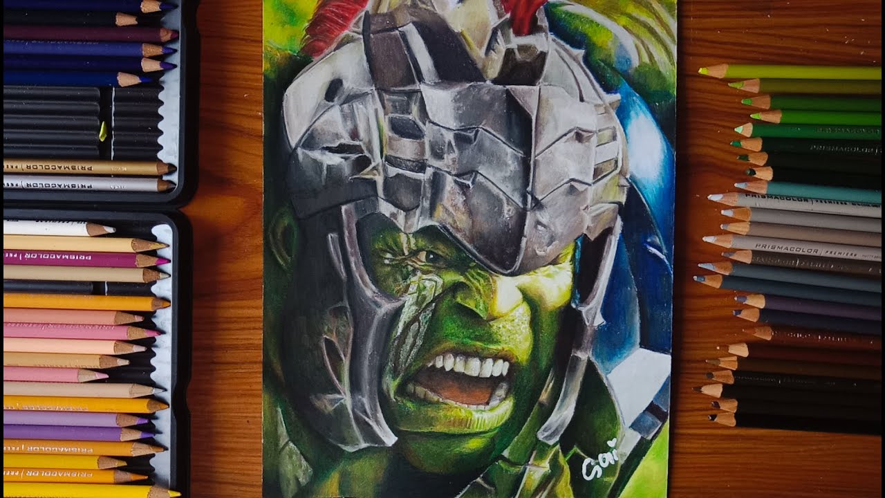 Drawing Hulk in Thor: Ragnarok | Sai Villaflor - YouTube