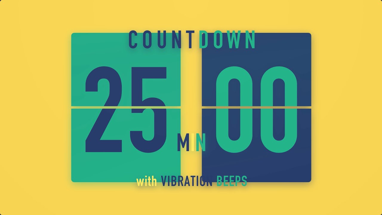 25 Minutes Flip Clock Timer / With Vibration Beeps ⚡️ - YouTube