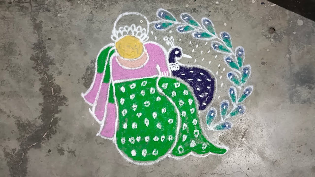 Simple Kolam|Beautiful Girl Kolam|#kolam - YouTube
