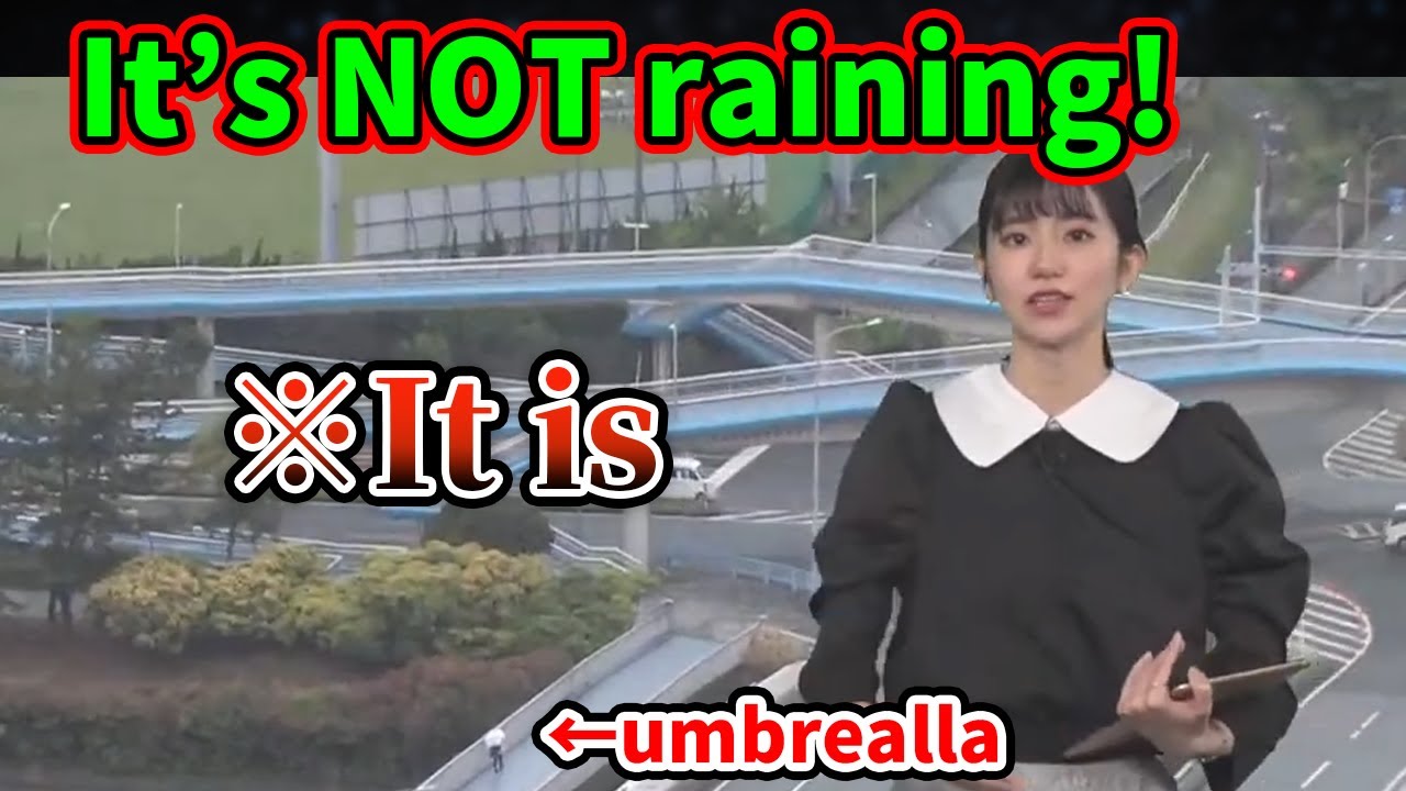 Ohshima Rinon says it's not raining. But it is...【Weather News】 - YouTube