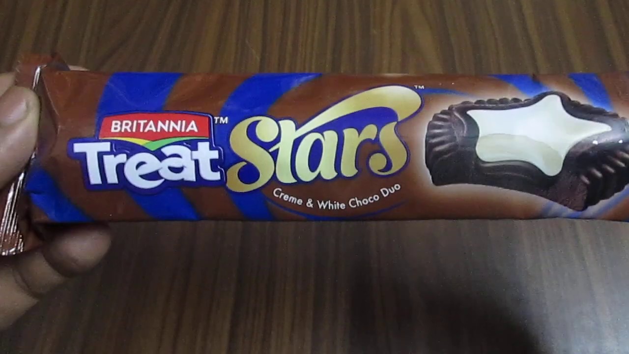Britannia Treat Stars - Creme & White Choco Duo Biscuits Unboxing - YouTube