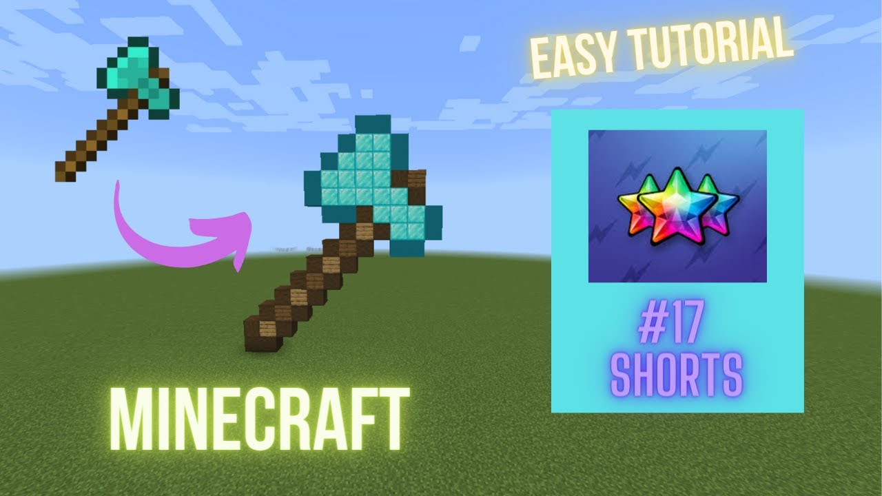 How to build a Diamond axe statue?(Minecraft tutorial) - YouTube
