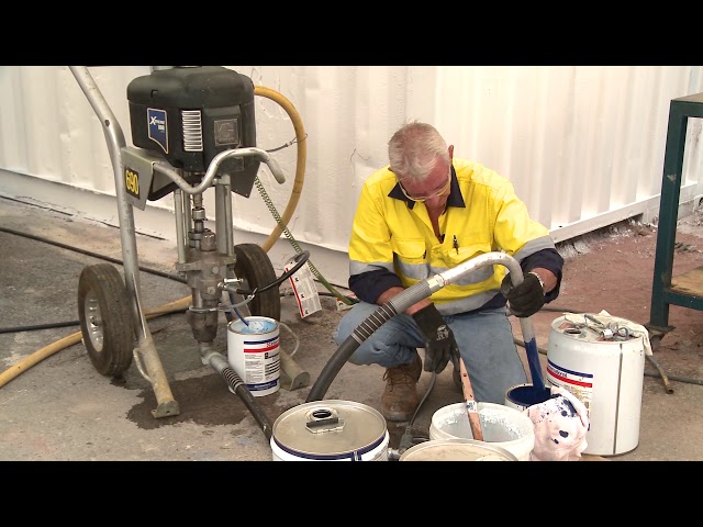 Flushing and cleaning a Graco Xtreme airless sprayer, lines and gun ...