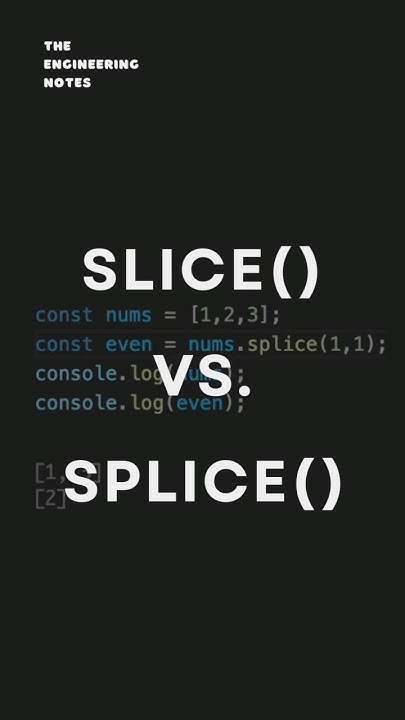 JavaScript: The difference between slice() and splice() - YouTube