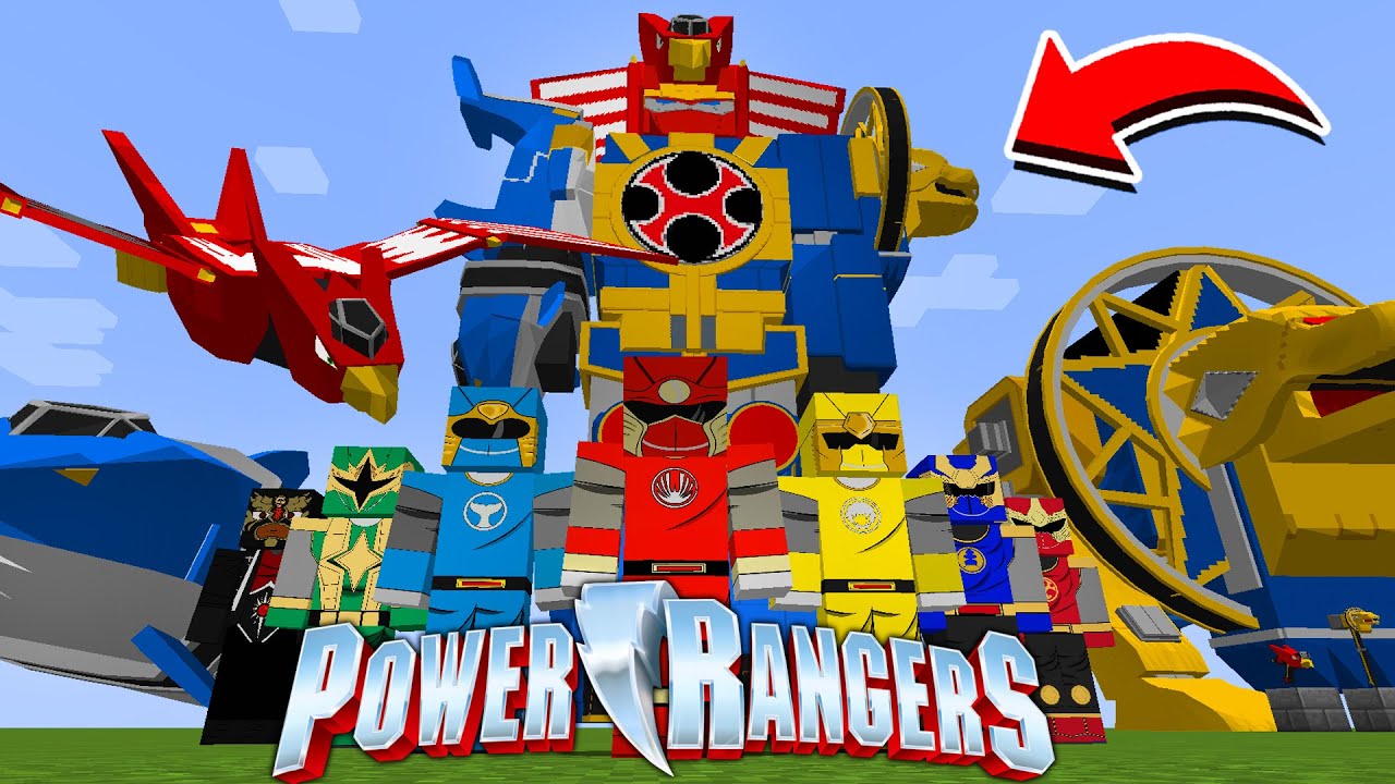 *NOVO* MOD DOS POWER RANGERS NO MINECRAFT (megazord e muito mais ...