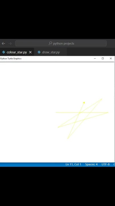 How Draw A Yellow Star ⭐python Pythoncode Coding Pythonprogramming Pythonforbeginners Code