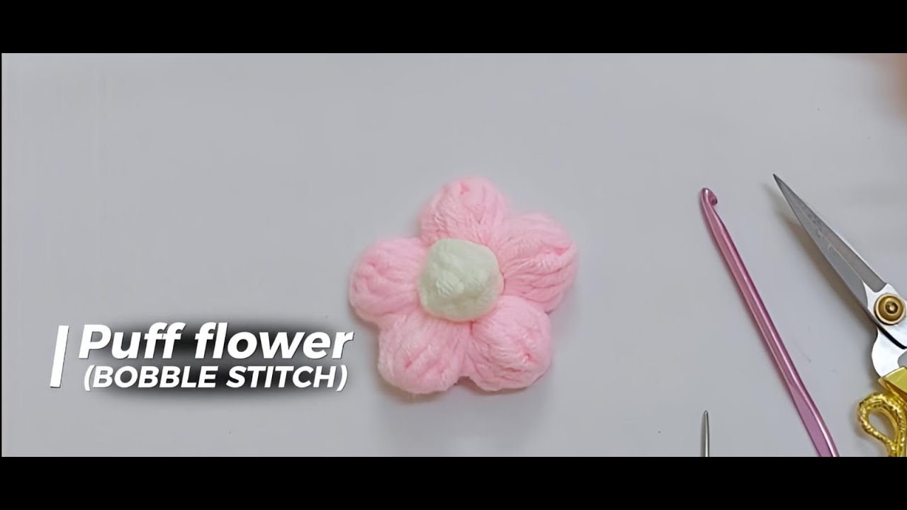 PUFF FLOWER CROCHET/how to crochet puff flower/crochet beginner ...