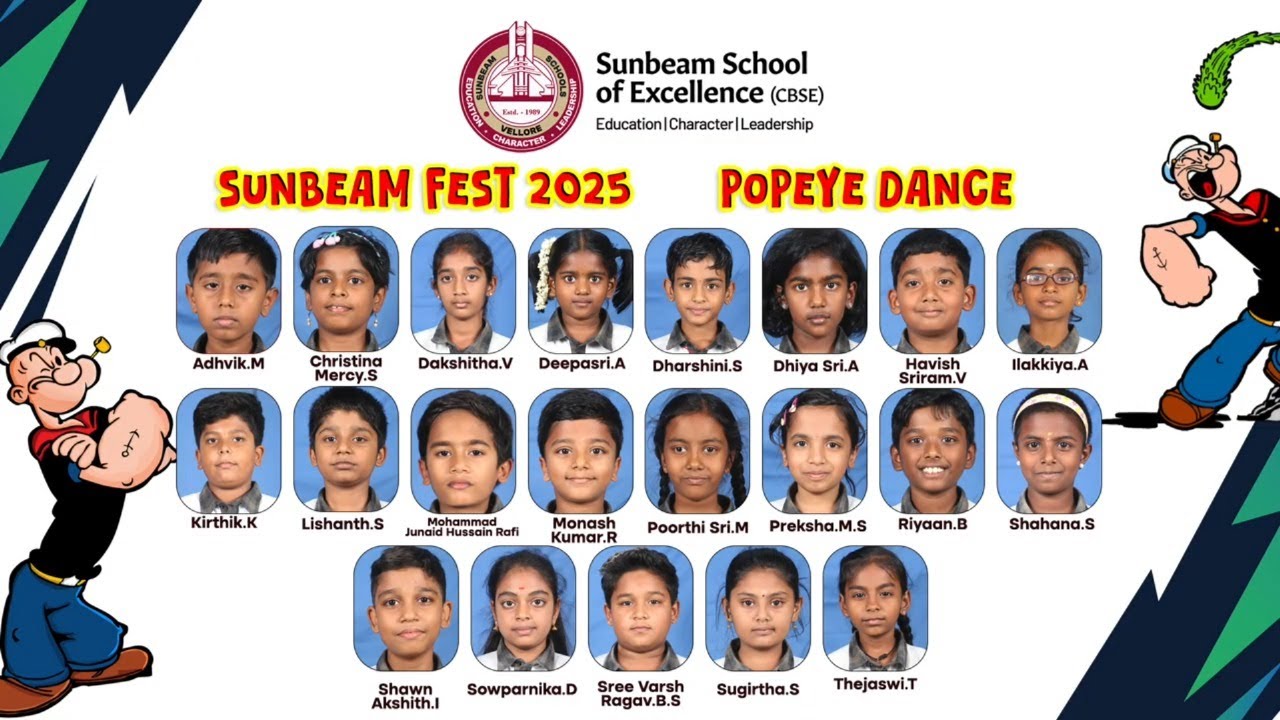 Sunbeam Fest 2025 - CBSE Popeye Dance - YouTube