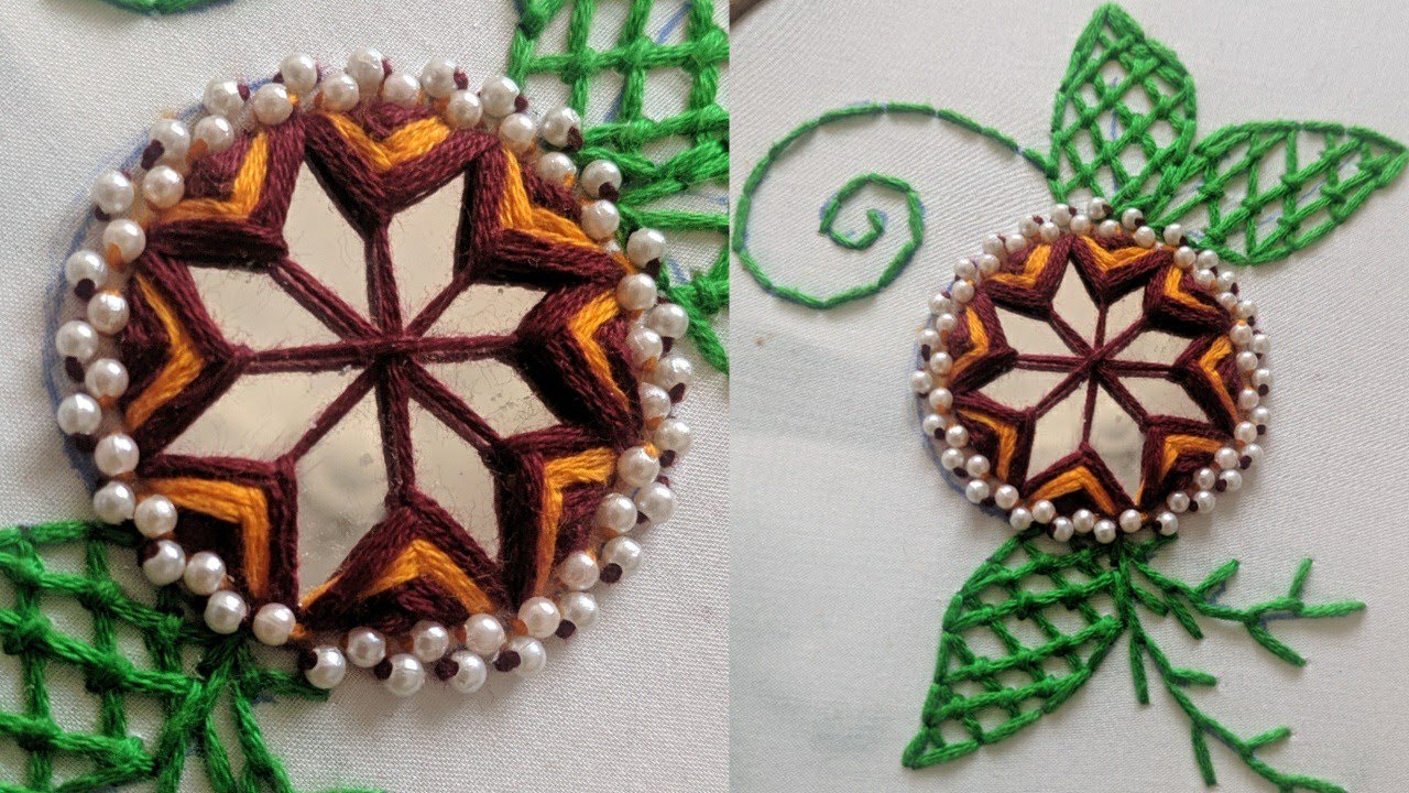 Hand Embroidery For Mirror Work Design Stitch/Very Easy & Beautiful ...