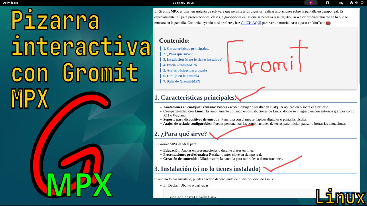 Transforma tu escritorio en una pizarra interactiva con Gromit-MPX en ...