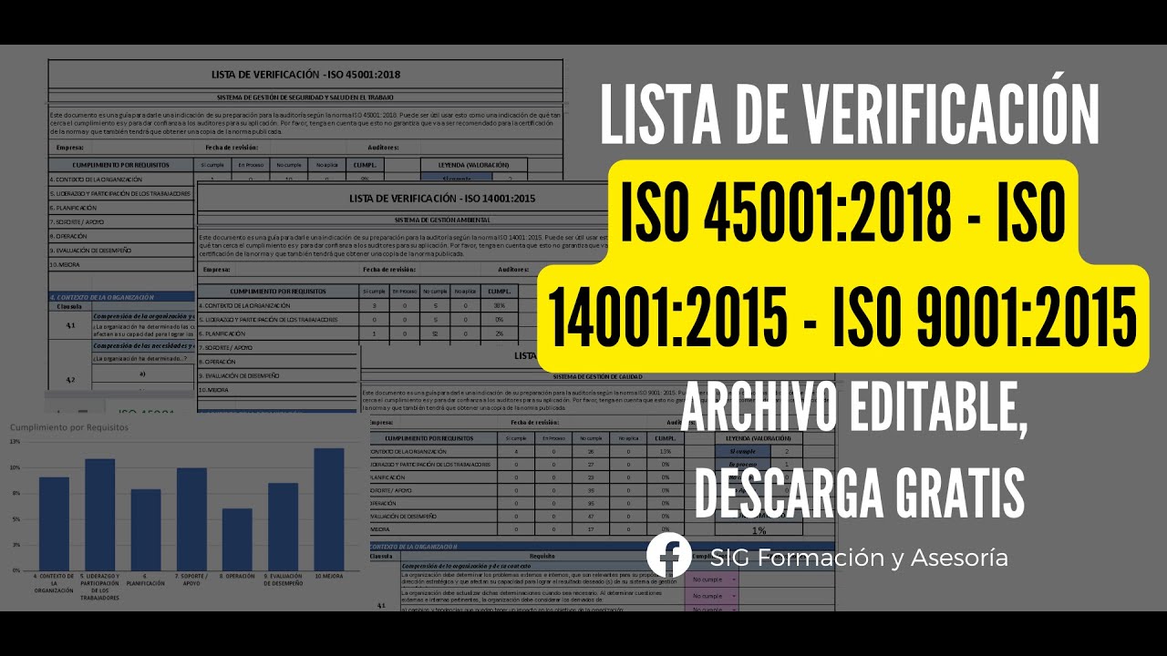 CHECK LIST ISO 45001:2018 - ISO 14001:2015 - ISO 9001:2015 archivo ...