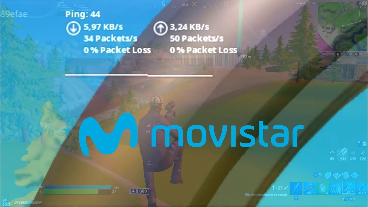 PING CON MOVISTAR FIBRA OPTICA 900 MG en Fortnite Chile 🔥 (PC) - YouTube
