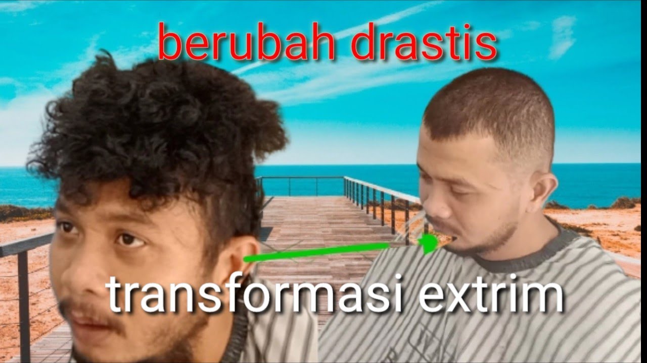 TRANSFORMATION EXTEREME‼️dari gondrong ke botak 1 cm #aliefpangkas # ...