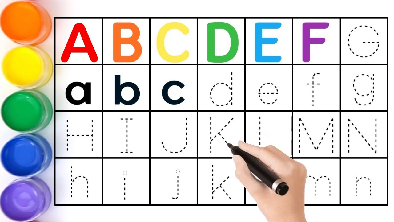 Alphabet Adventures Tracing Alphabet along dotted lines for toddler ...